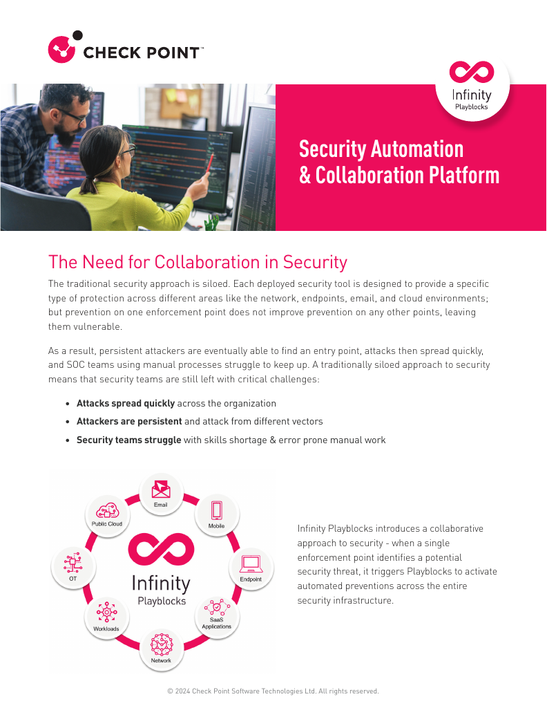 Solution Brief | Infinity Playblocks | Check Point Software Solution Brief | Infinity Playblocks | Check Point Software