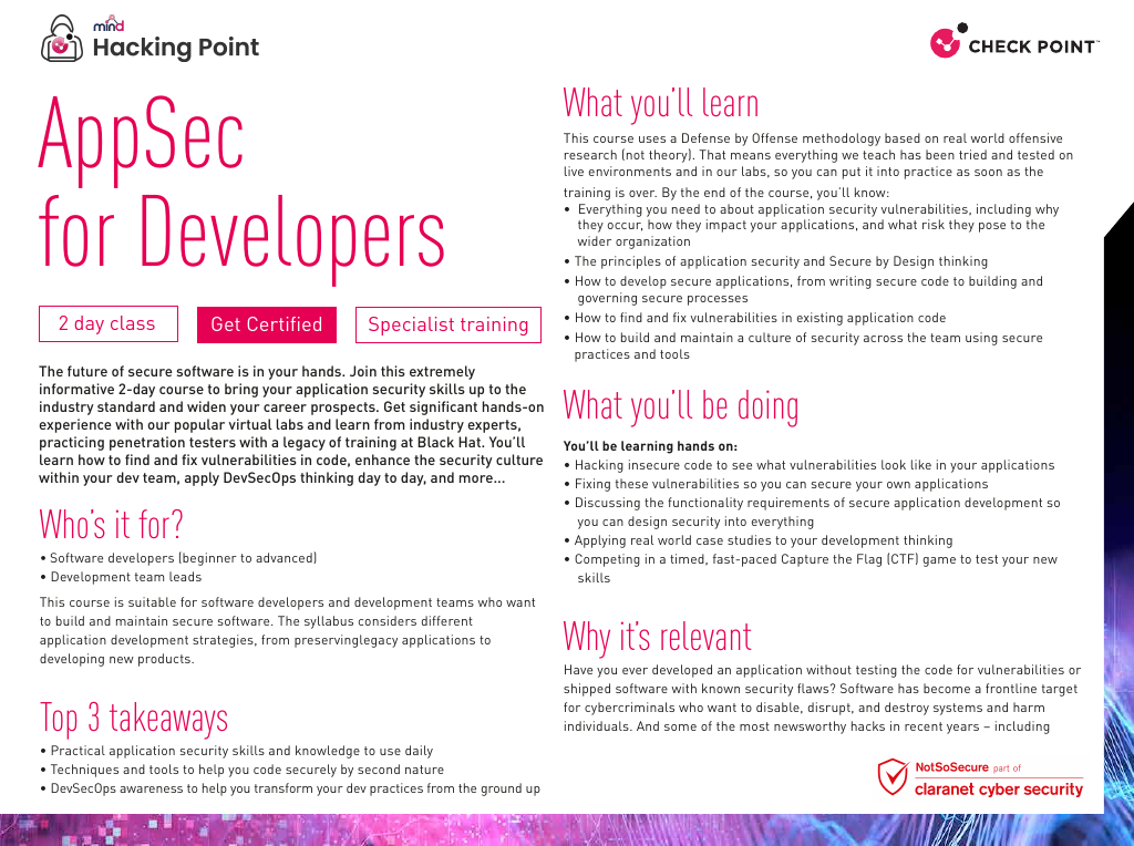 Training Course Overview | Hacking Point's AppSec for Developers ... Training Course Overview | Hacking Point's AppSec for Developers ...