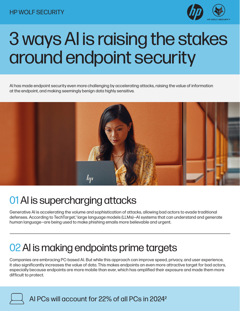 3 ways AI is raising the stakes around endpoint security | hp.com 3 ways AI is raising the stakes around endpoint security | hp.com