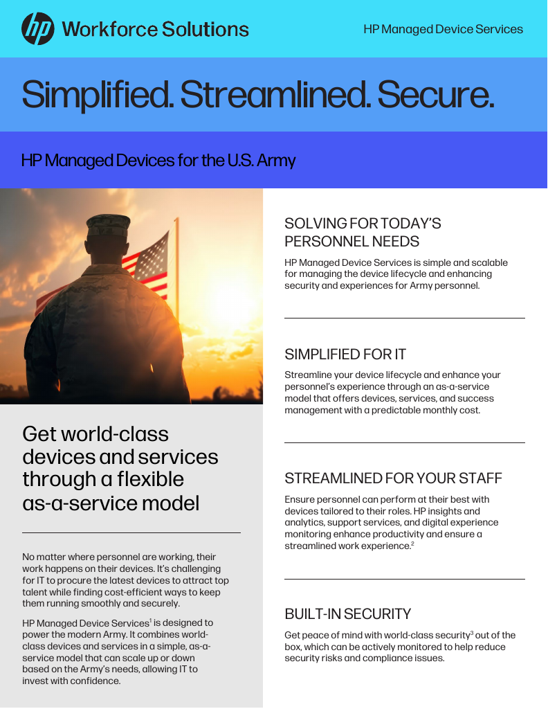 Workforce Transformation for U.S. Army | hp.com