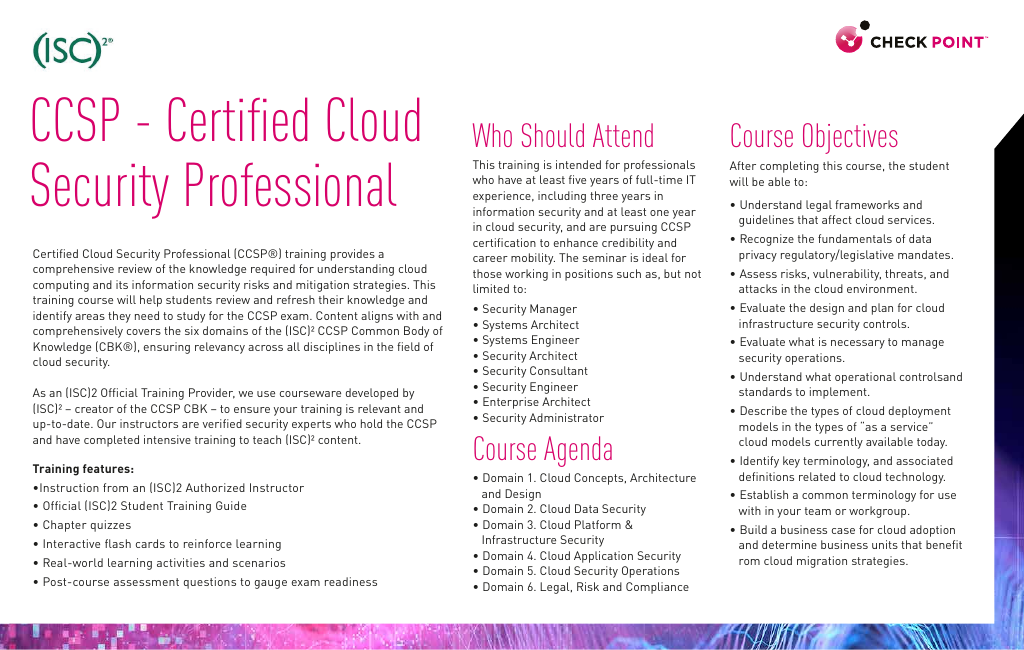 Course Overview | CCSP Course | Check Point Software