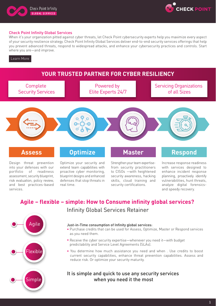 Infinity Global Services Datasheet | checkpoint.com