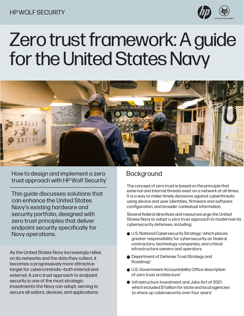 Zero Trust Framework for US Navy | hp.com