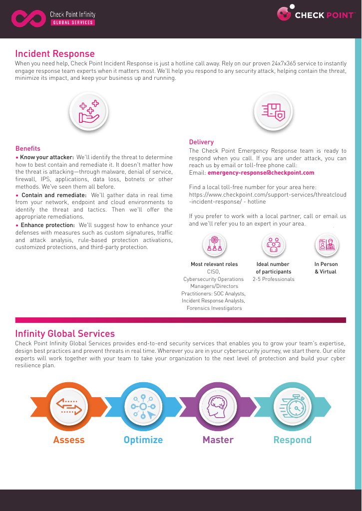 Datasheet | Incident Response Datasheet | Check Point Software Datasheet | Incident Response Datasheet | Check Point Software