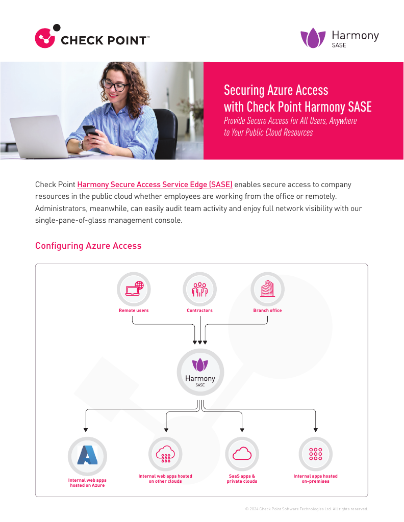 Solution Brief | Securing Azure Access with Check Point Harmony SASE ... Solution Brief | Securing Azure Access with Check Point Harmony SASE ...