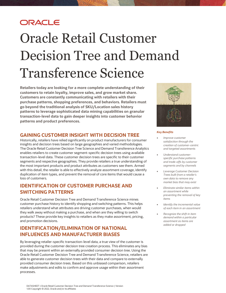 Oracle Retail Customer Decision Tree and Demand Transference Science ...