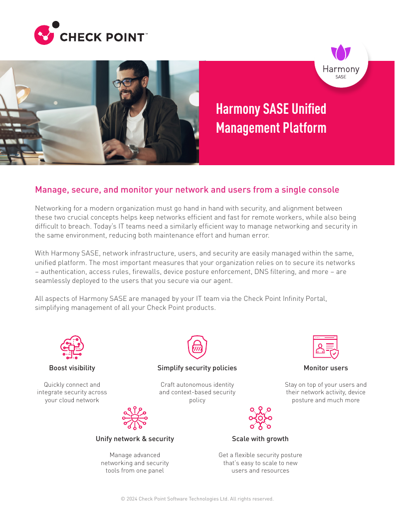Product Overview | Harmony SASE Unified Management Platform | Check Point Software