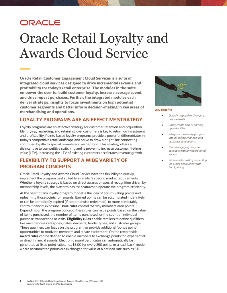 Oracle Retail Loyalty and Awards Cloud Service | Oracle
