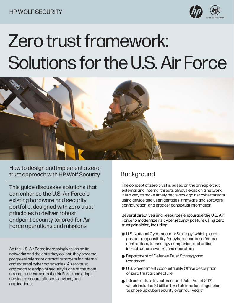 Zero Trust Framework for USAF | hp.com
