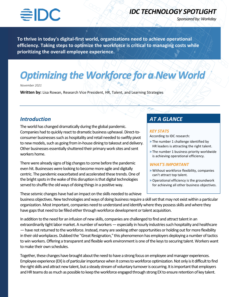 Optimising the workforce for a new world | Workday