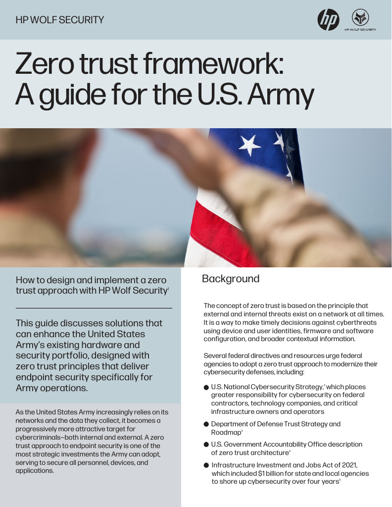 Zero Trust Framework for U.S. Army | hp.com