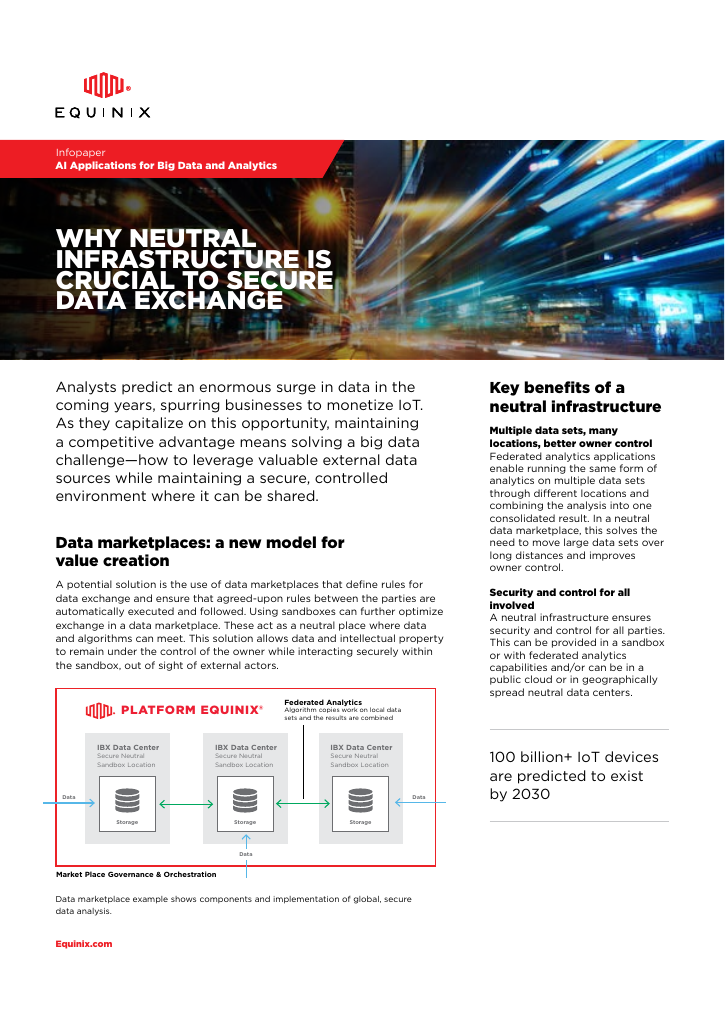 AI Applications for Data - Why Neutral Infrastructure is Crucial to Secure Data Exchange | Equinix