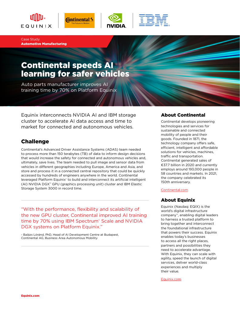 IBM_Continental_Nvidia Case Study | Equinix