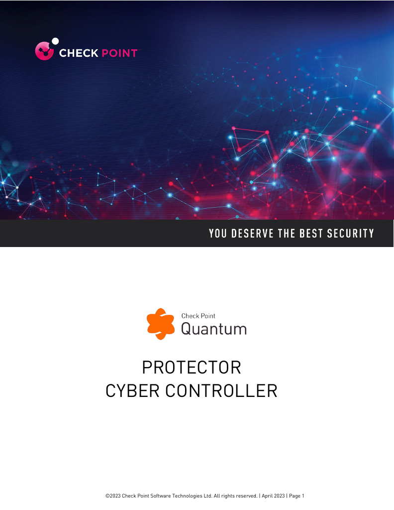 Datasheet | Quantum Protector Cyber Controller | Check Point Software