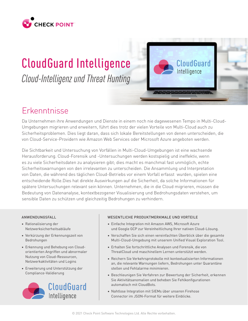 Lösungsübersicht | Übersicht über CloudGuard Intelligence-Lösungen | Check Point Software