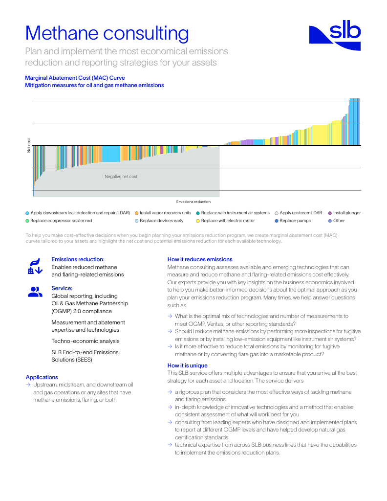 Methane consulting product sheet | SLB