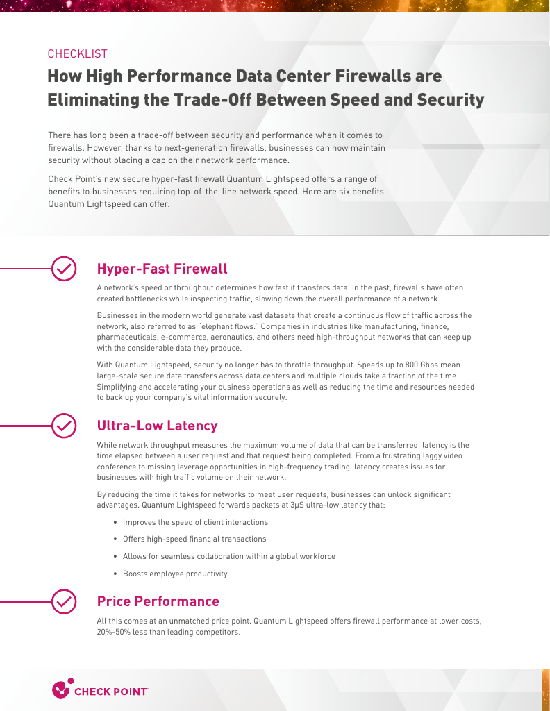 Checklist | Hyper-Fast Firewall: The Key to Secure, High-Performance ...