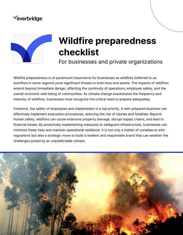 Wildfire preparedness checklist | everbridge.com