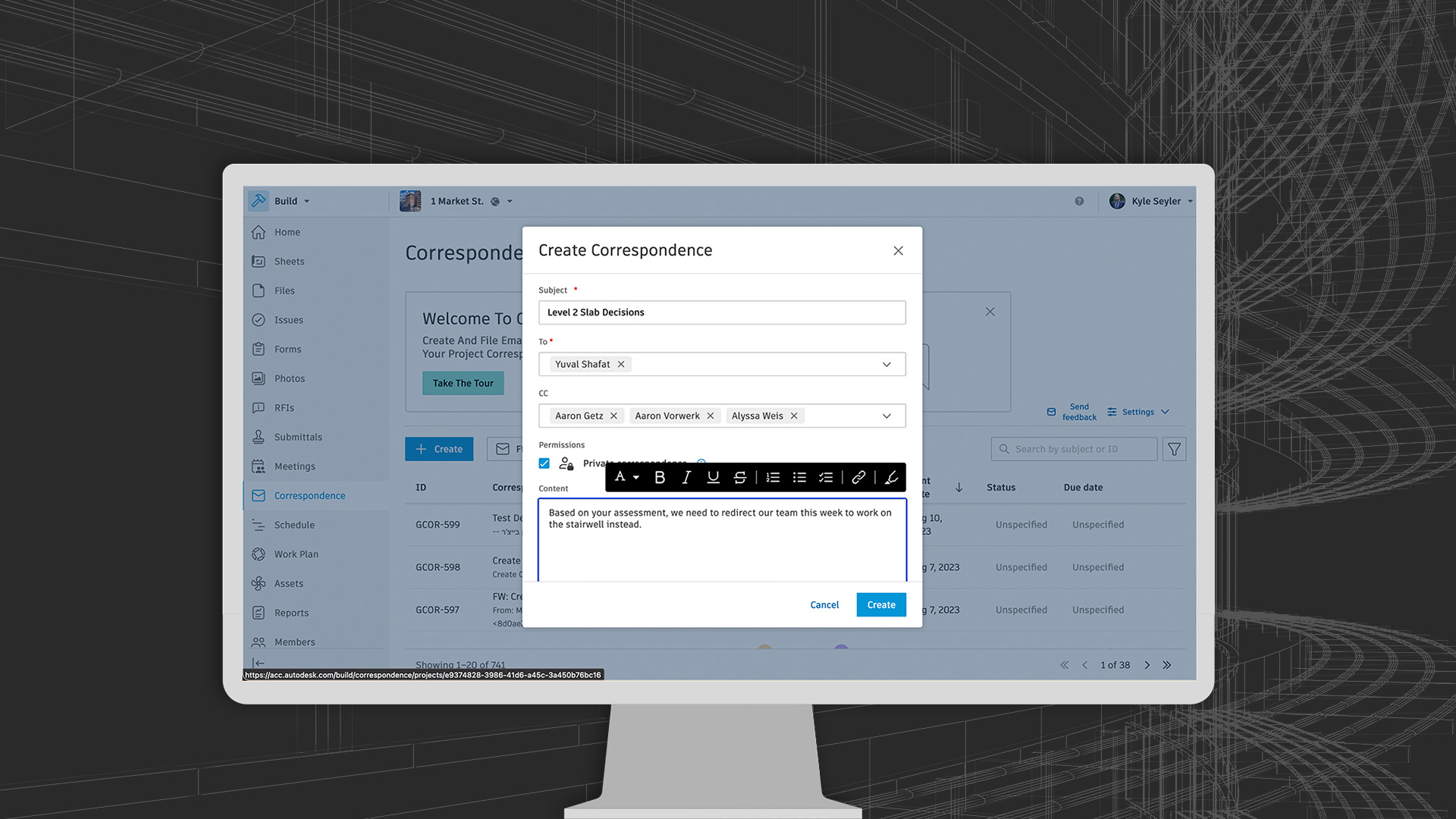 Autodesk Construction Cloud | Correspondence | Autodesk