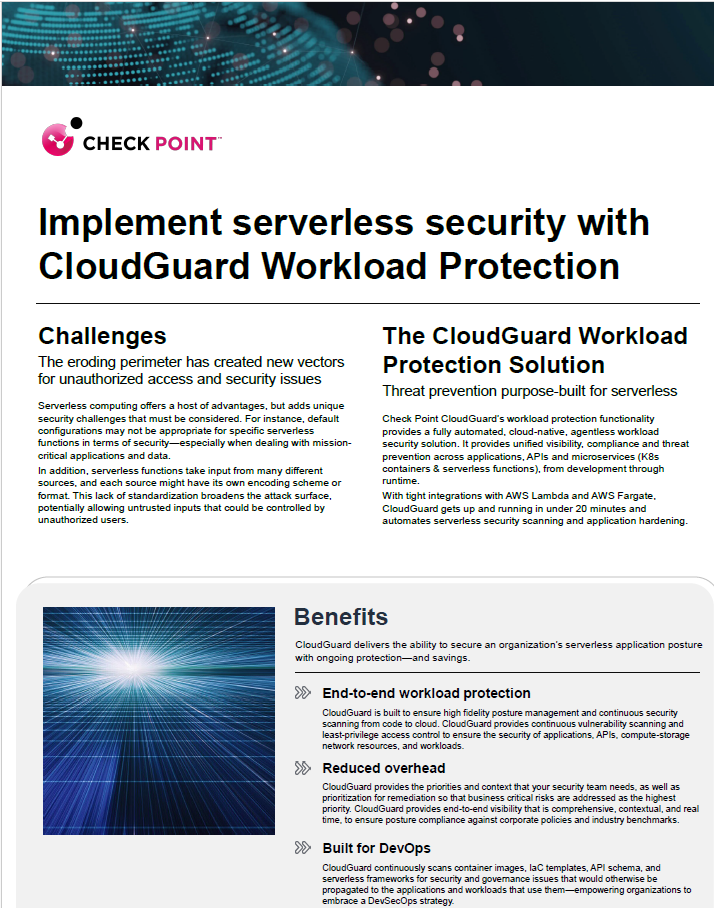 Solution Brief | AWS and CloudGuard Workload Protection | Check Point Software