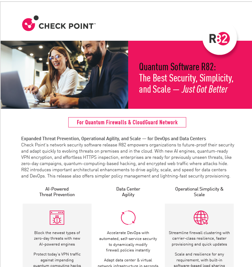 Solution Brief | Quantum Software R82 | Check Point Software