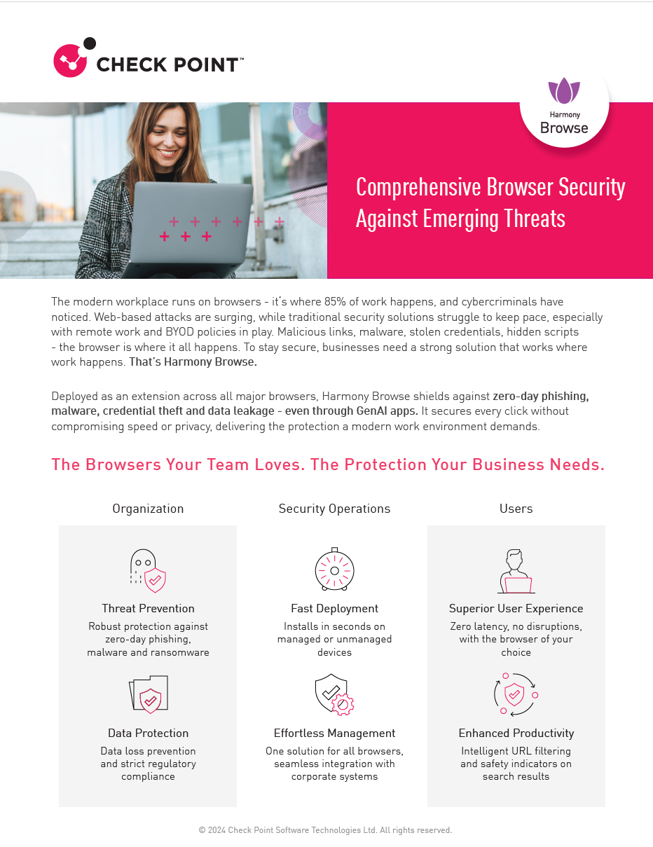Solution Brief | Harmony Browse | Check Point Software