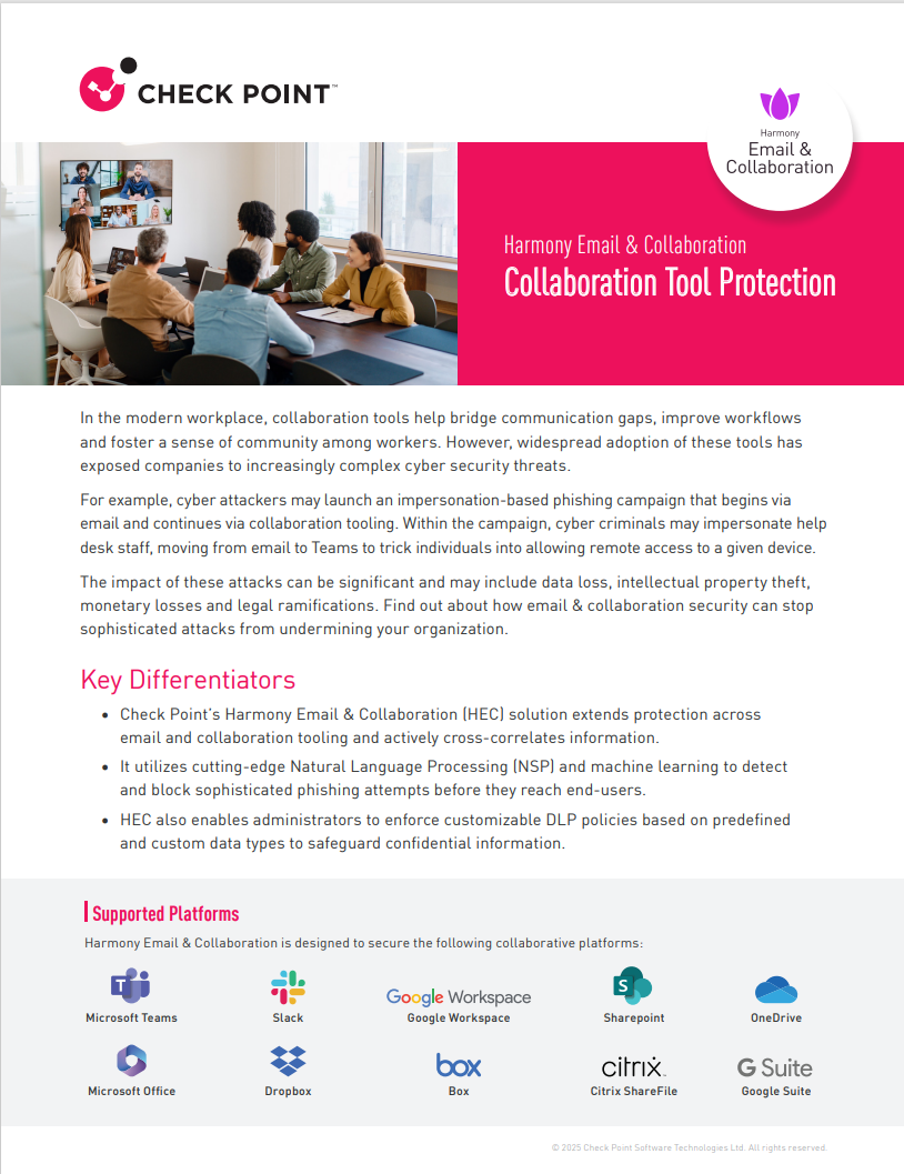 Solution Brief | Harmony Email & Collaboration Tool Protection | Check ...