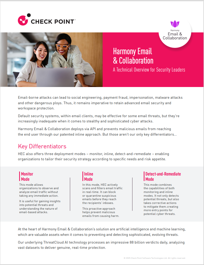 Solution Brief | Harmony Email & Collaboration a Technical Overview for Security Leaders | Check ...