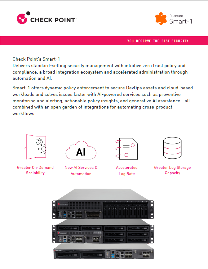 Datasheet | Quantum Smart-1 7th Generation | Check Point Software