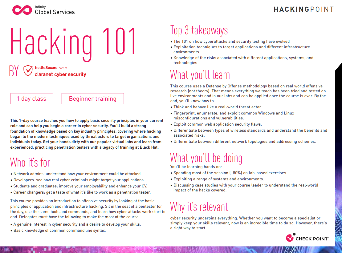Course Overview | Hacking 101 | Check Point Software