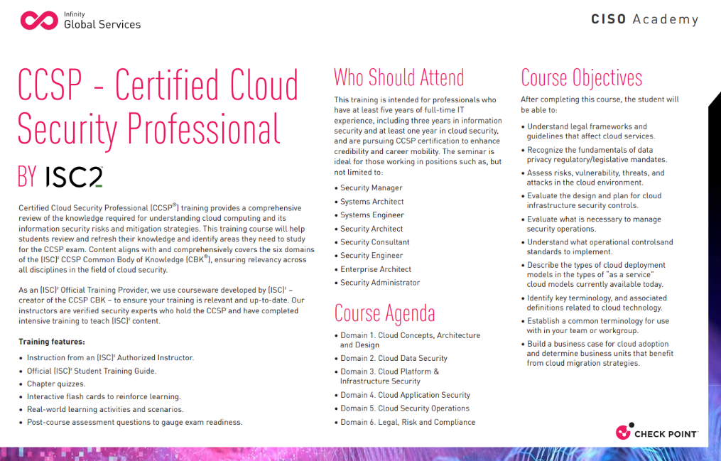 Course Overview | CCSP Course | Check Point Software