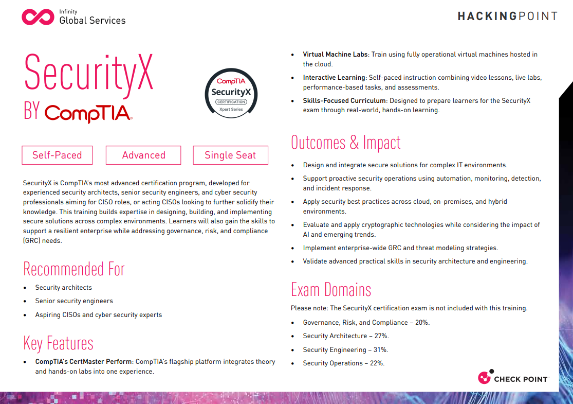 Datasheet | CompTIA's SecurityX | Check Point Software