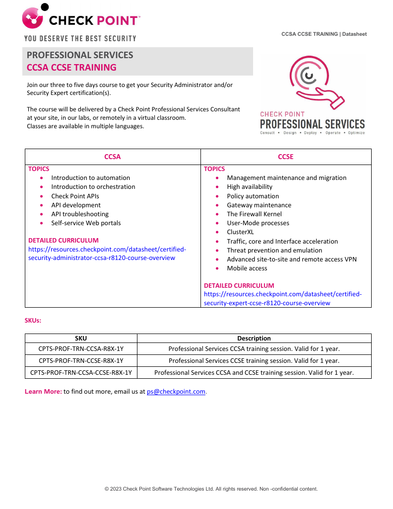 Training | CCSA & CCSE | Check Point Software