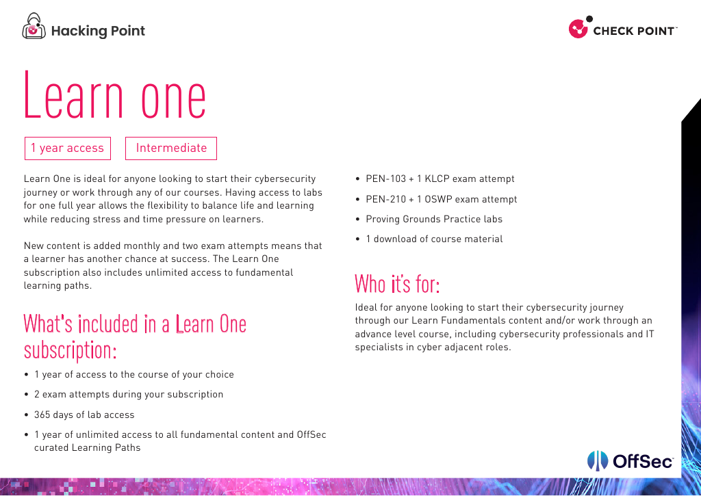 Brochure | Hacking Point's Learn One | Check Point Software