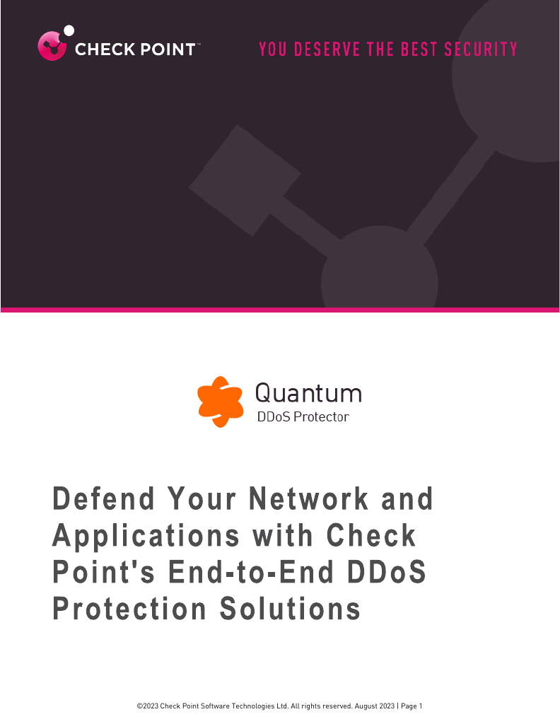 Solution Brief | Defend Your Network & Applications with Check Point DDoS Protector Series ...