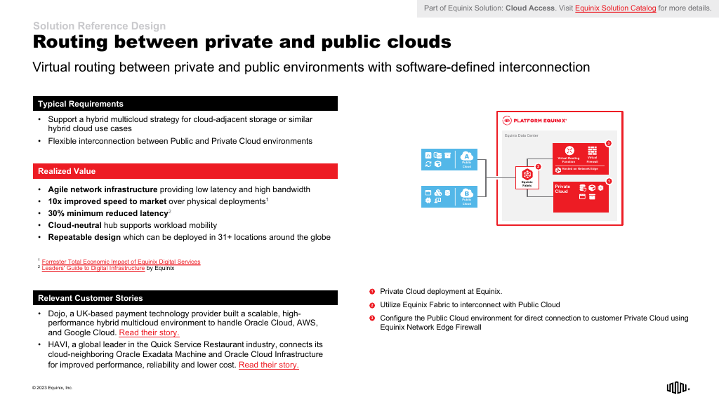 Routing Between Private and Public Clouds | Equinix