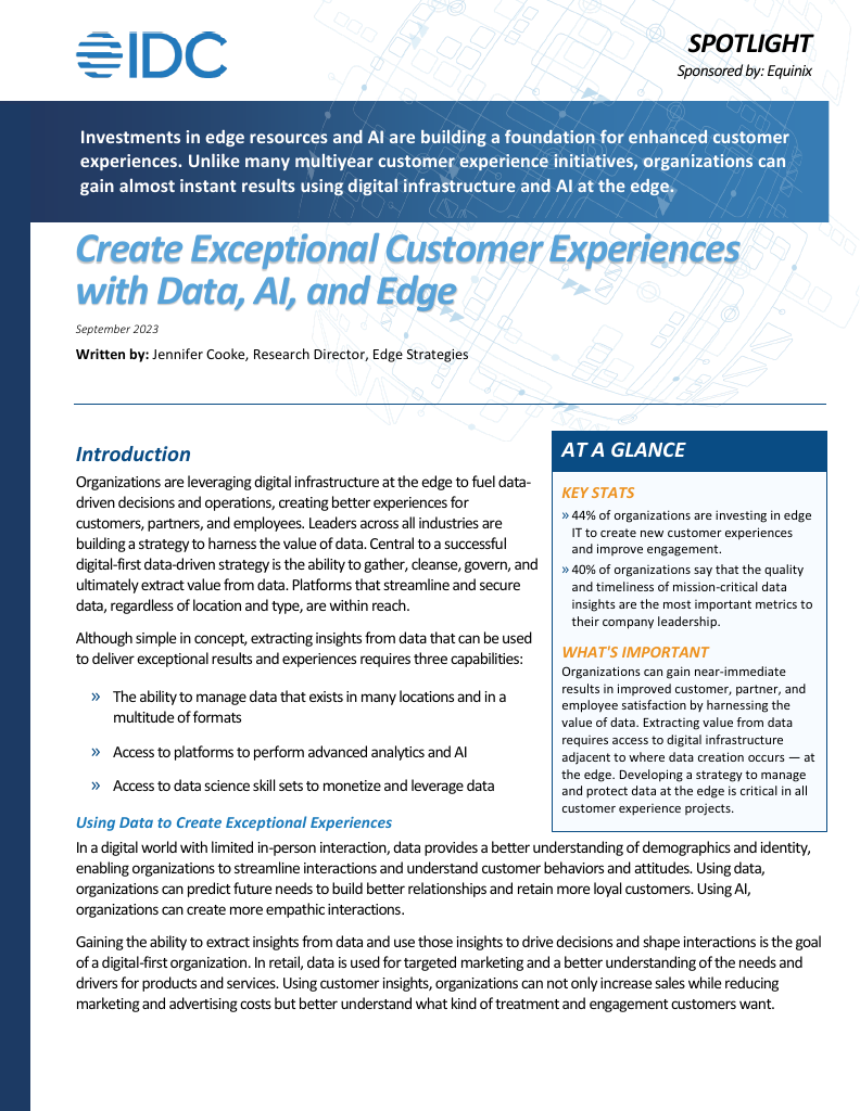 IDC - Equinix Advances AI Infrastructure and Liquid Cooling | Equinix